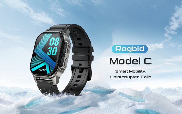 Rogbid Model C smartwatch with AMOLED screen, 4G connectivity, and ...