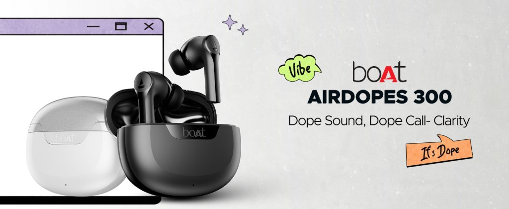 Boat Airdopes 300 with Spatial Audio, 65ms low latency mode & 50 hours ...