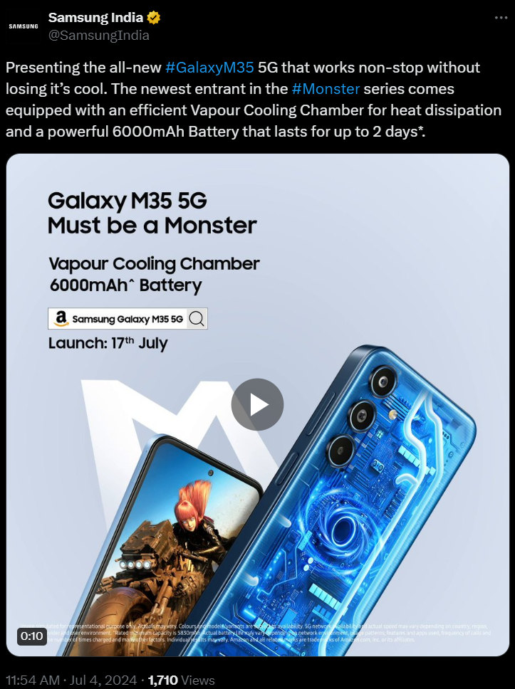 Galaxy M35 5G will launch in India on July 17, three new colors ...