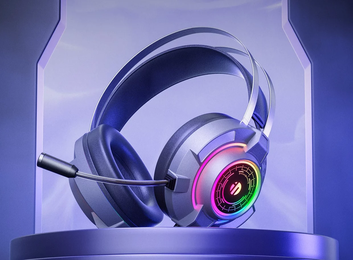 Inphic G2 On-ear Lightweight Gaming Headset with RGB lighting effect ...