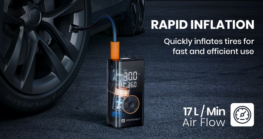 Portronics releases Vayu 3.0 portable tyre inflator for your cars ...