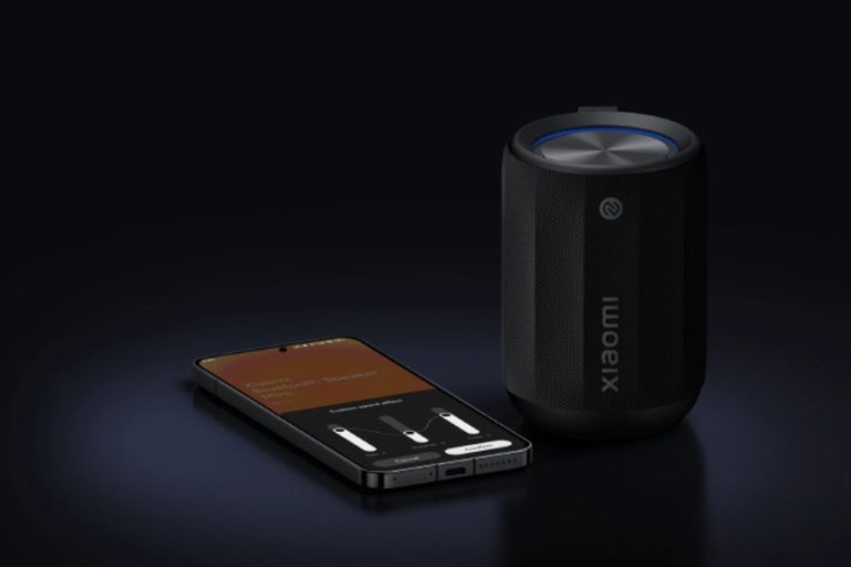 Two Xiaomi Bluetooth speakers with HyperOS Connect, RGB light, and 360 ...