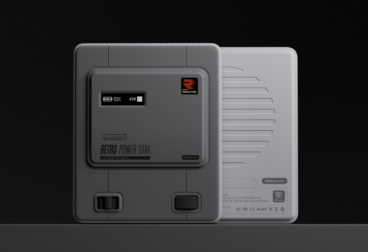 AYANEO Retro Power Bank with 12,000mAh capacity and 45W charging ...