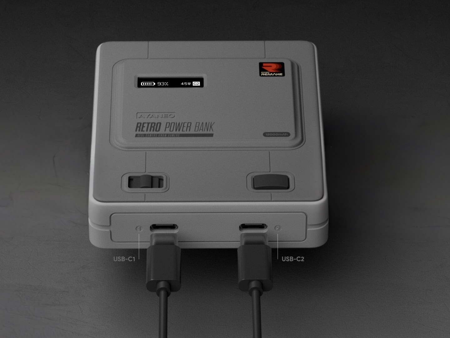 AYANEO Retro Power Bank with 12,000mAh capacity and 45W charging ...