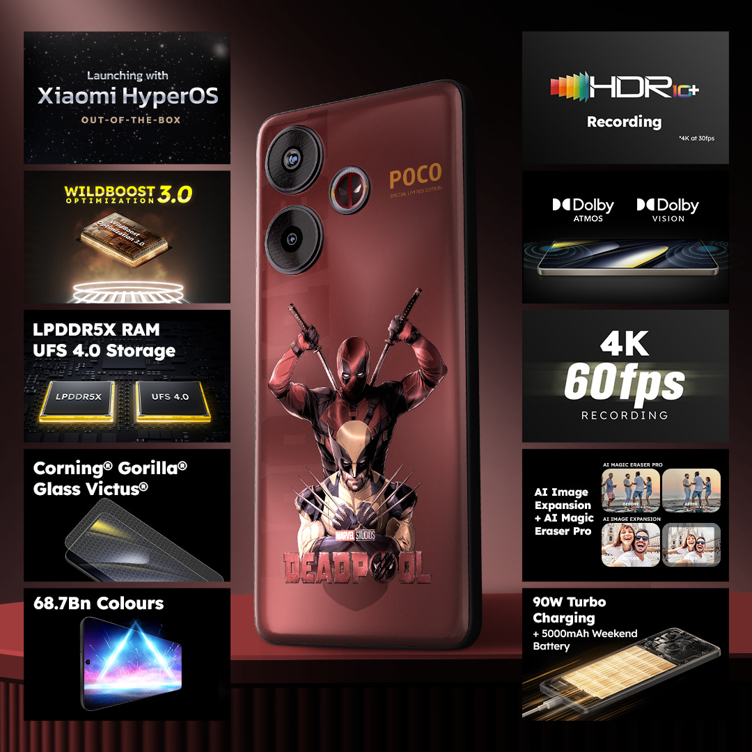 POCO F6 Deadpool & Wolverine Limited Edition smartphone launched in ...