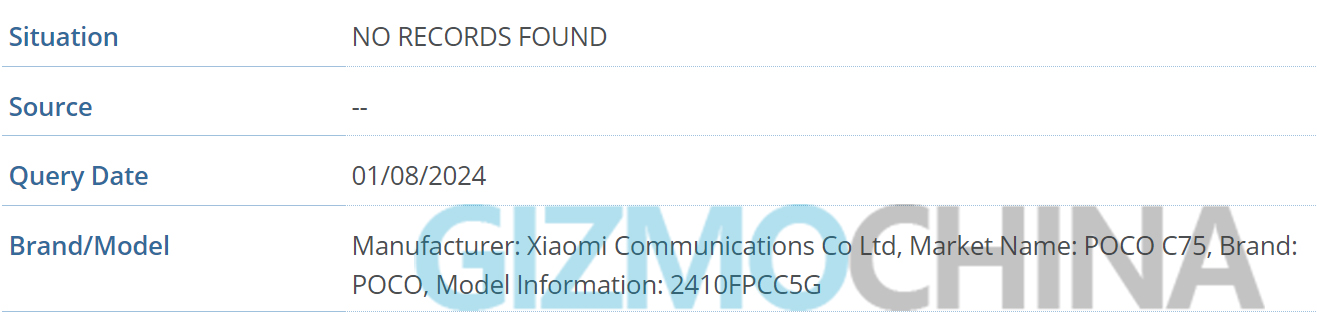 Exclusive: POCO C75 spotted in the GSMA database, coming soon - Gizmochina