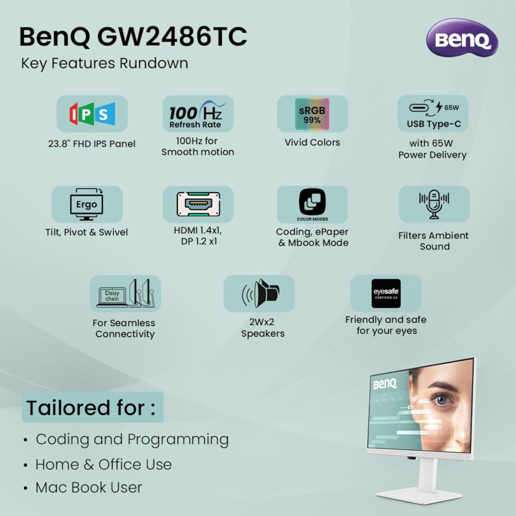 BenQ GW2486TC: A 24-inch 100Hz Monitor Built for Programmers with Eye ...