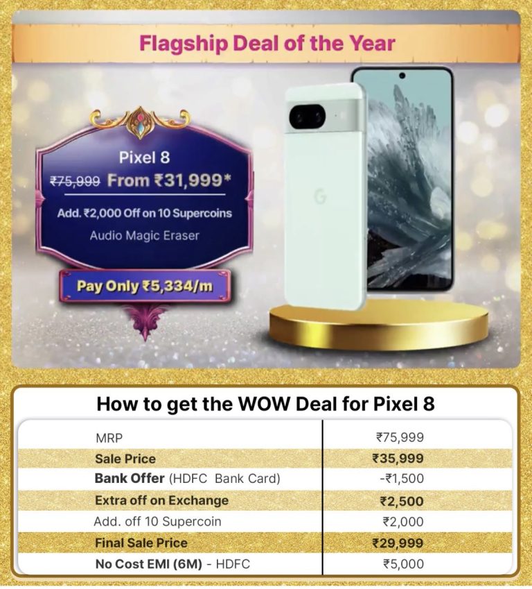 Google Pixel 8 to Be Sold for Just Rs 29,999 ($359) During Big Billion ...