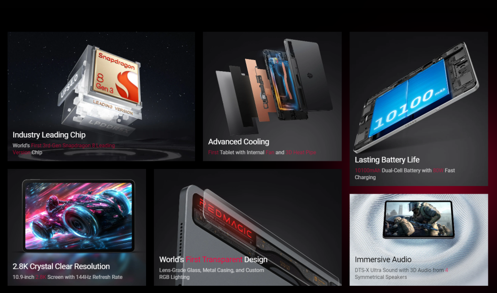 Red Magic Nova gaming tablet with Snapdragon 8 Gen 3, 2.8K 144Hz ...