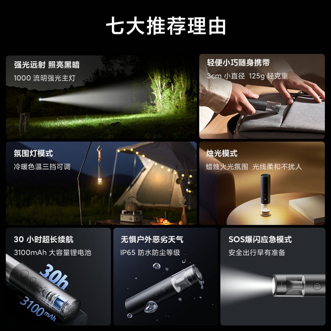 Xiaomi launches new Mijia flashlight with 1000 lumens, 30hrs battery ...