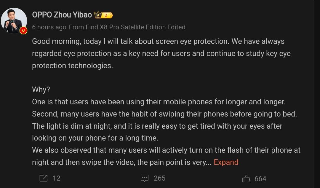 Oppo Find X8 brings innovative display features to reduce eye strain ...