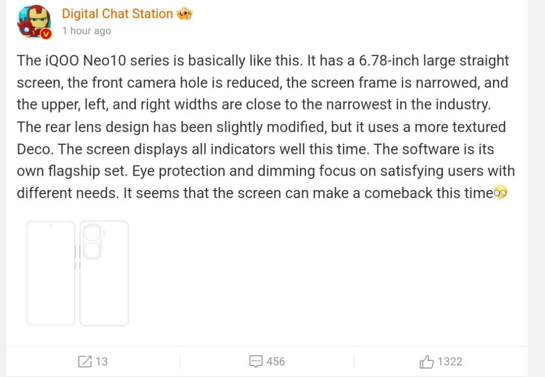 iQOO Neo10 series' design and display specifications leaked - Gizmochina