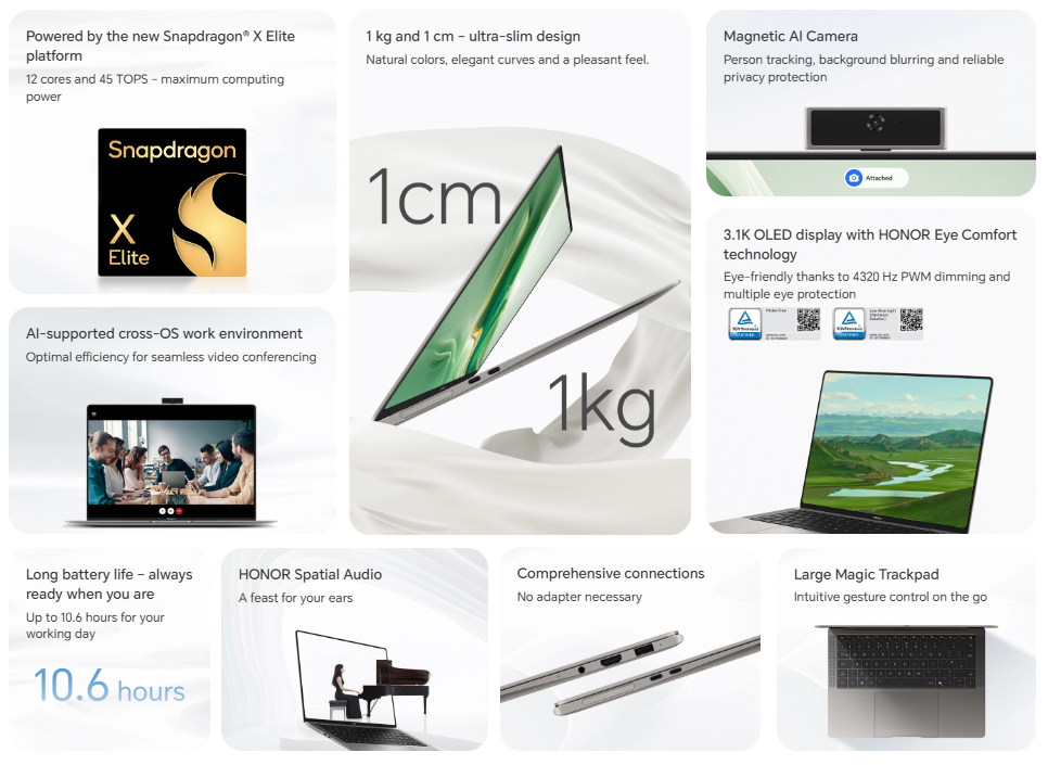 Honor Launches MagicBook Art 14 with Snapdragon X Elite and AI Features ...