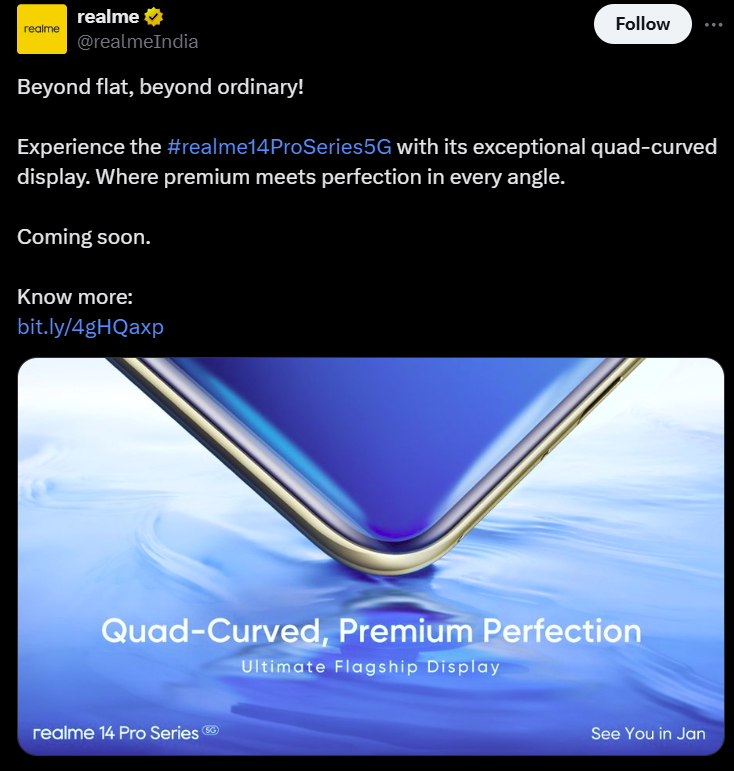 Realme 14 Pro series confirmed to launch in January with color changing ...