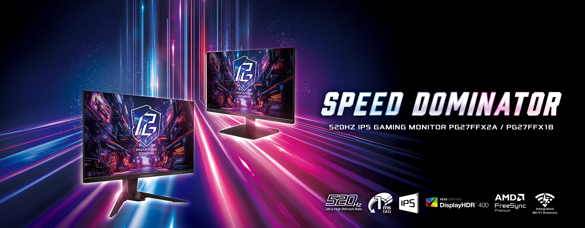 ASRock launches 520Hz PG27FFX2A & PG27FFX1B gaming monitors with IPS panel, integrated Wi-Fi 7 ...