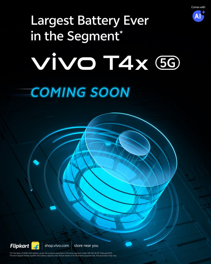 Vivo T4x 5G teaser reveals Rs 15,000 price segment, massive 6,500mAh battery - Gizmochina