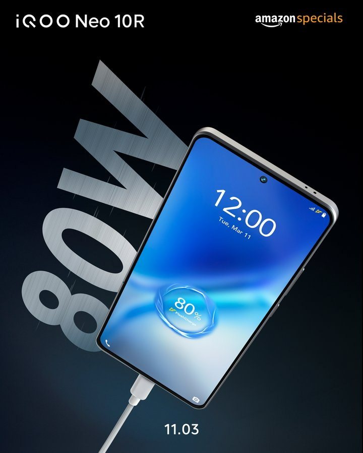 iQOO Neo 10R to support 80W fast charging - Gizmochina