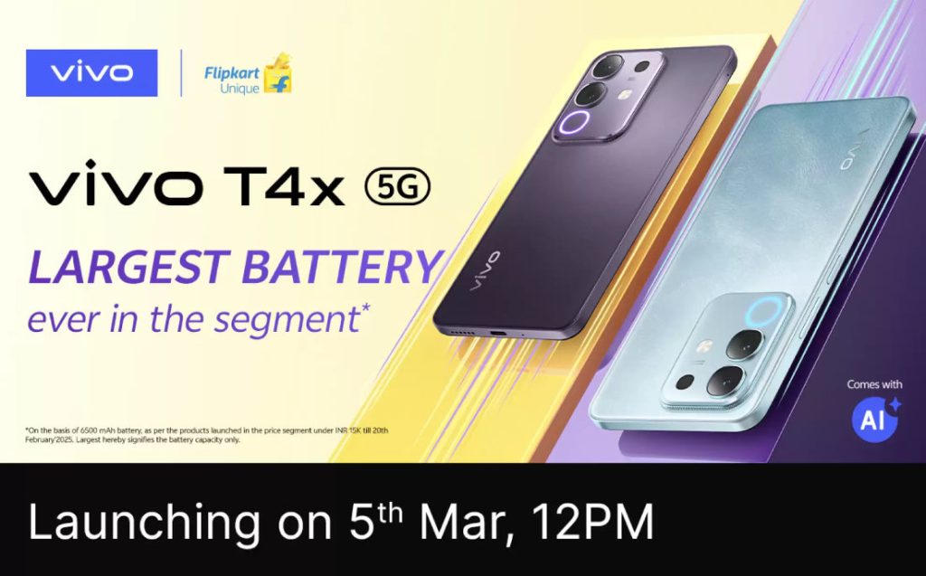 Vivo T4x 5G Indian launch date & Price Point confirmed - Gizmochina