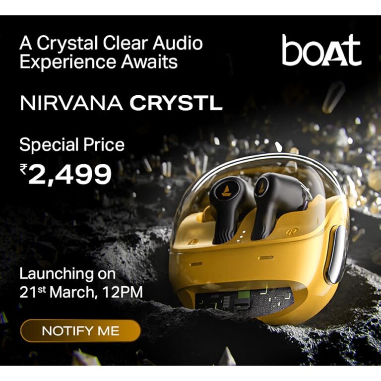 boAt Nirvana Crystl Earbuds Launch March 21: ANC, 100H Playback at ₹2,499 - Gizmochina
