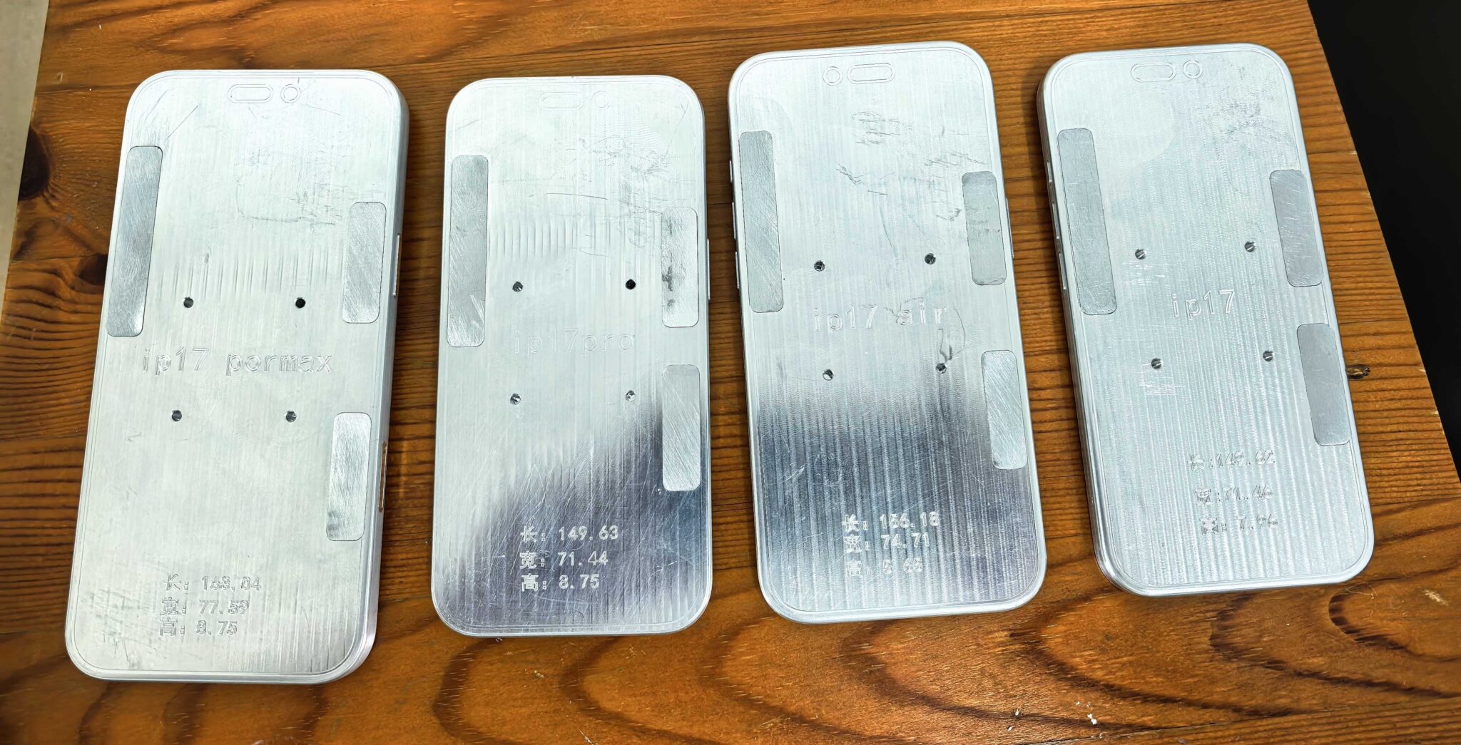 iPhone 17 series dummies confirm design and exact dimensions - Gizmochina