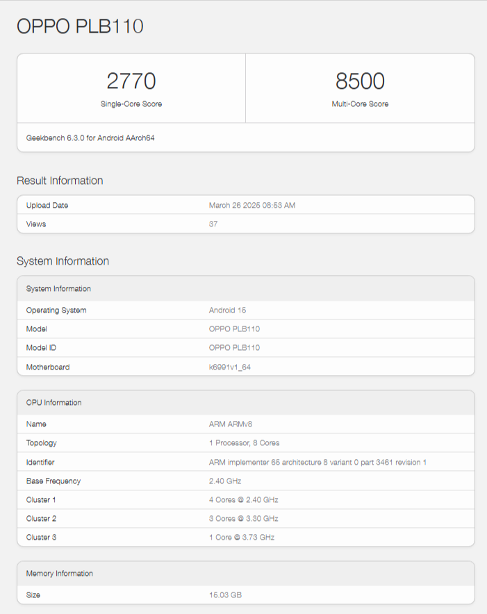 Oppo Find X8s series hits Geekbench, confirms Dimensity 9400 Plus ...