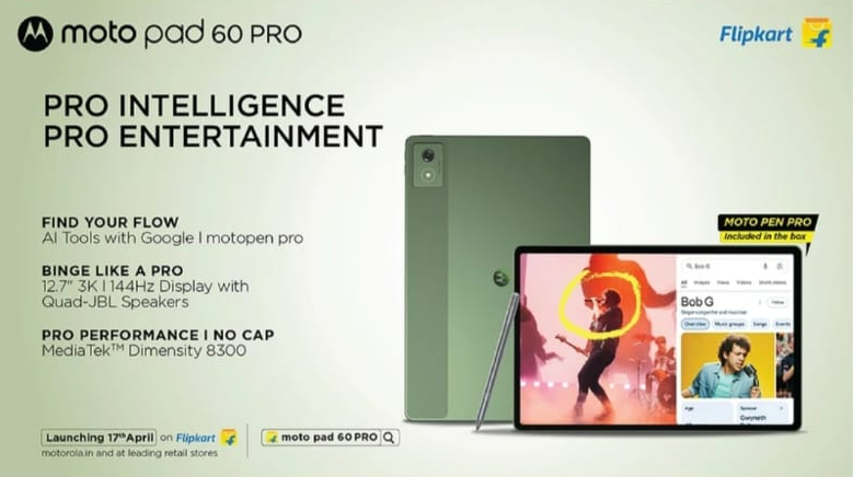 Moto Pad 60 Pro, Book 60 laptop confirmed to launch on April 17 in India, key specifications ...