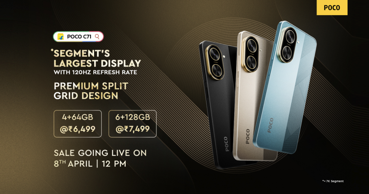 Poco C71 for Rs 6,499 offers 120Hz display, 32MP camera, 5,200mAh ...