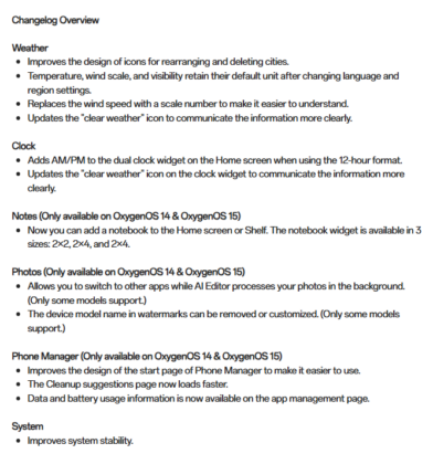 OnePlus Rolls Out V60P01 Update with Weather, Clock, Notes, and System ...