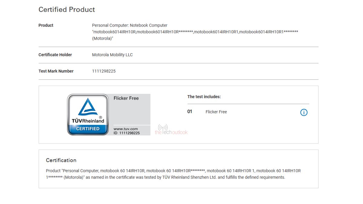 Motorola Motobook 60 Laptop Certified for India: Could be a 14 ...