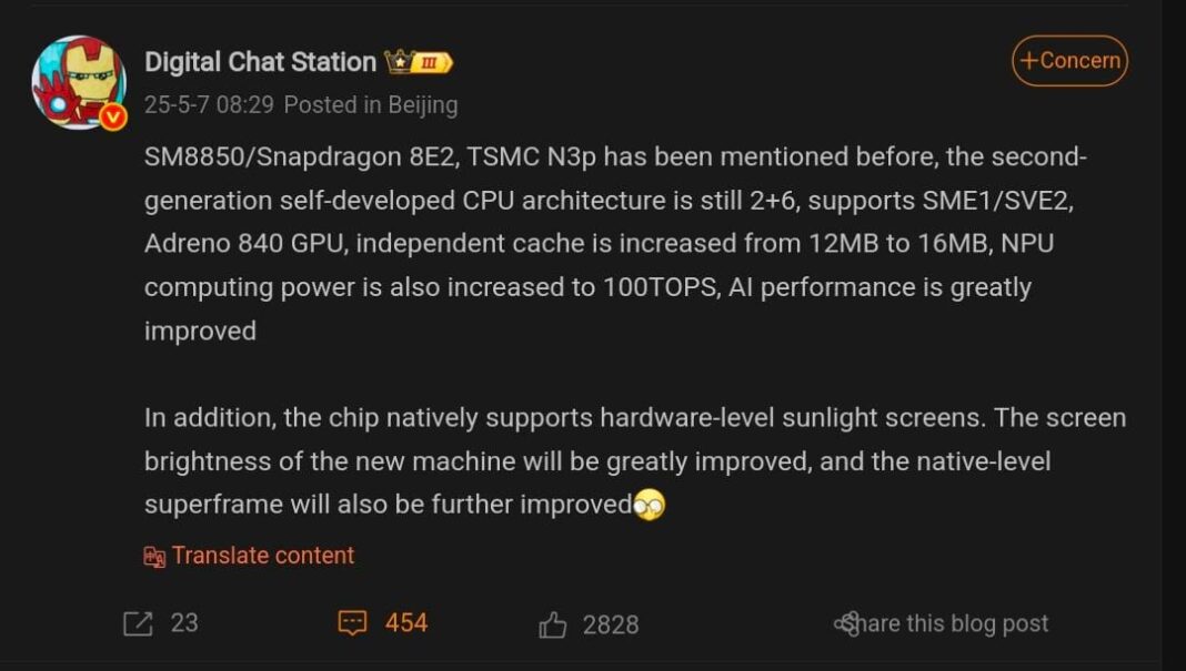 Snapdragon 8 Elite 2 tipped to feature Oryon Gen 2 CPU cores, 100 TOPS ...