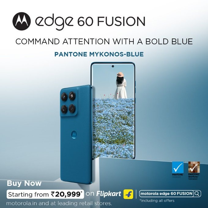 Motorola Edge 60 Fusion Now Available in Pantone Mykonos Blue, Priced ...
