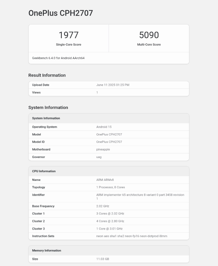 OnePlus Nord 5 Geekbench Listing Reveals Key Specs Before July Launch ...