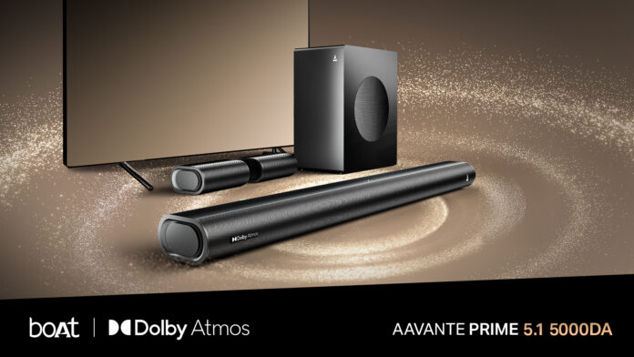 boAt Aavante Prime 5000DA 500W Soundbar with 6.5-Inch Subwoofer, Dolby ...