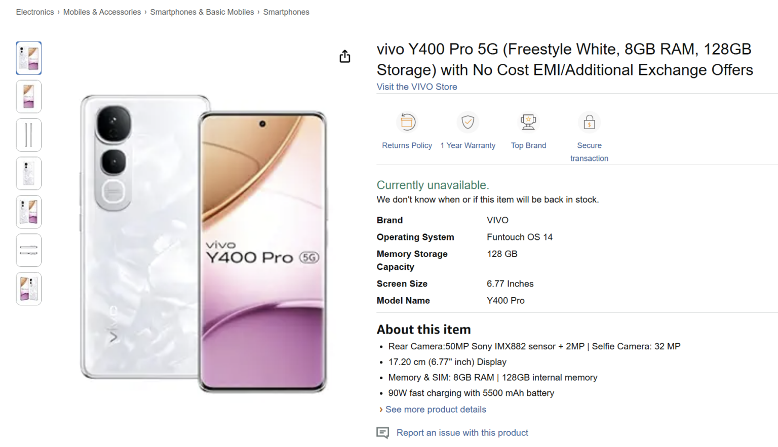 Vivo Y400 Pro’s white edition revealed from all angles via premature ...