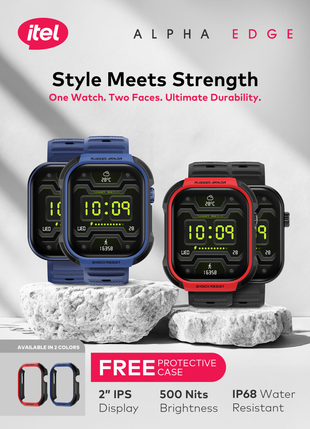 itel Alpha Edge, Alpha Style rugged smartwatches launched in India with ...