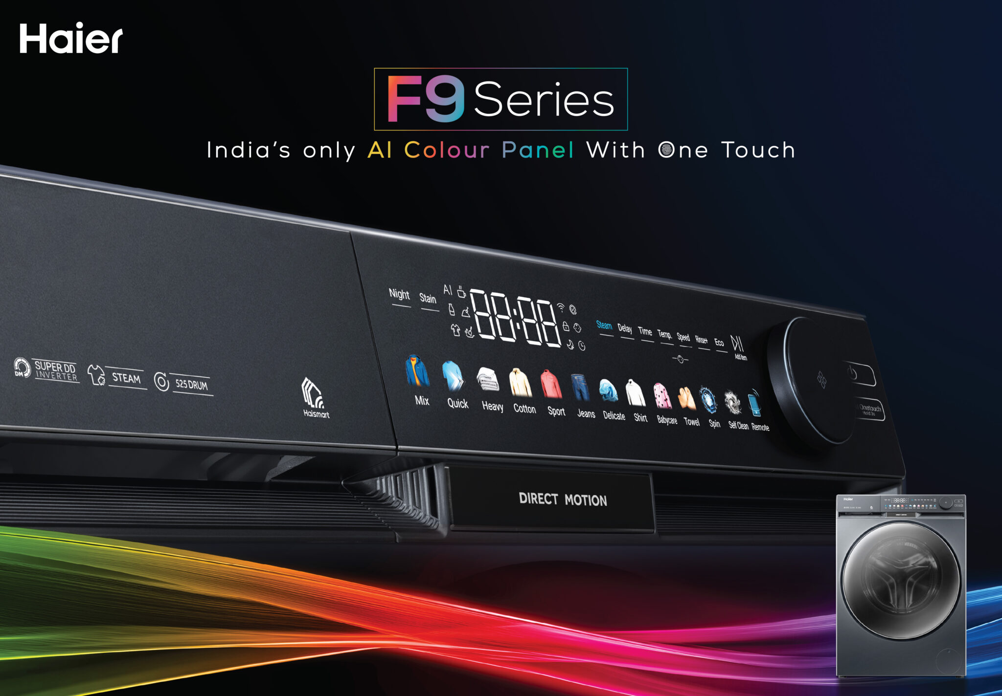 Haier F9 washing machine launched in India with AI Colour Touch panel ...