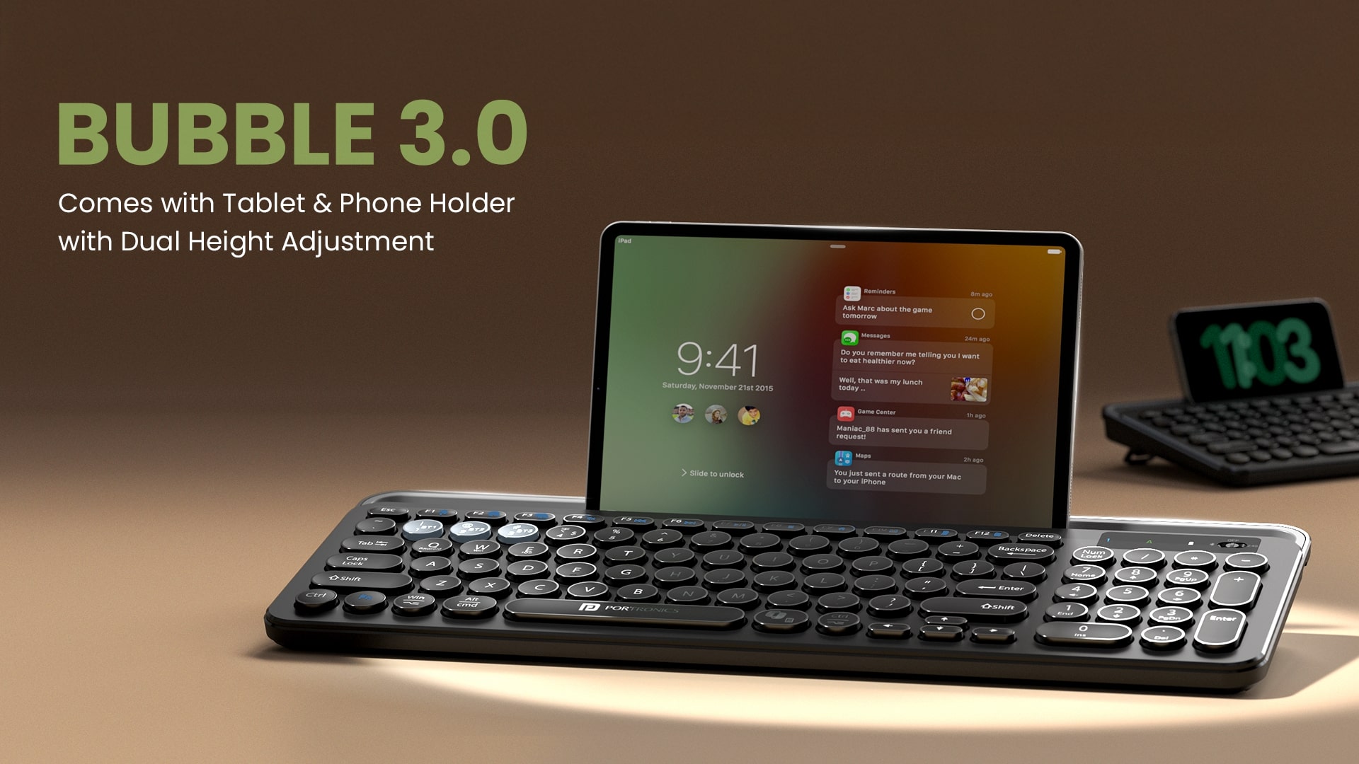 Portronics Bubble 3.0 wireless keyboard launched at Rs. 999 with 4 ...