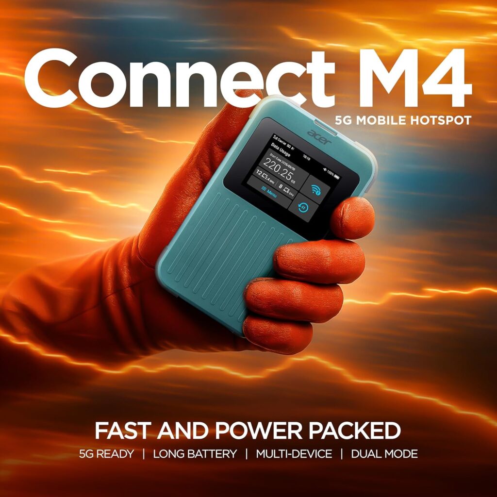 Acer Connect M4 5G hotspot with IP68 rating and tri-SIM support ...