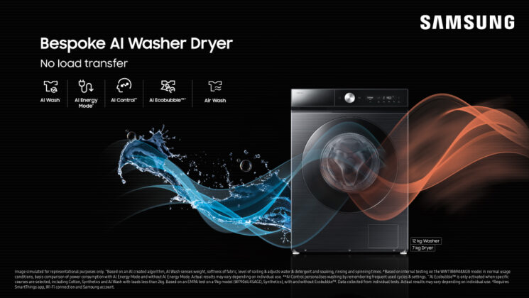 Samsung Bespoke AI Washer Dryer with 20yr warranty offers 12kg wash ...