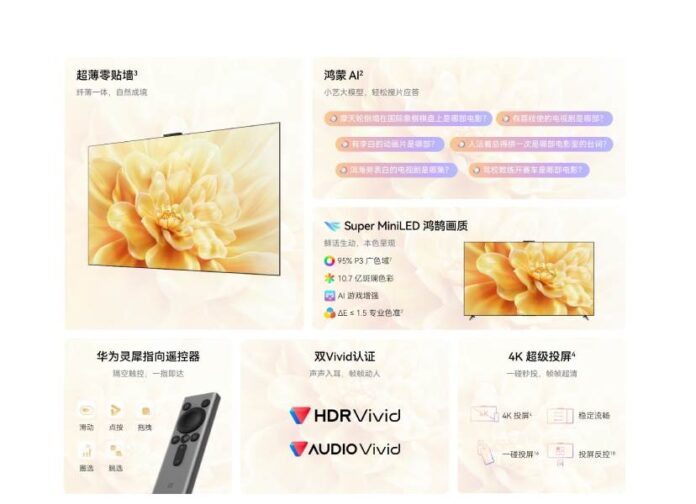 Huawei launches Vision Smart TV 5 Pro with 288Hz refresh rate, 130W speaker