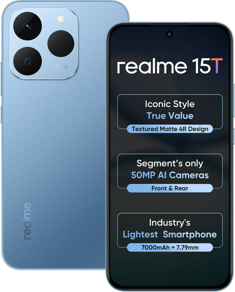 Realme 15T 5G launched for Rs 20,999, brings 120Hz AMOLED display, 7 ...