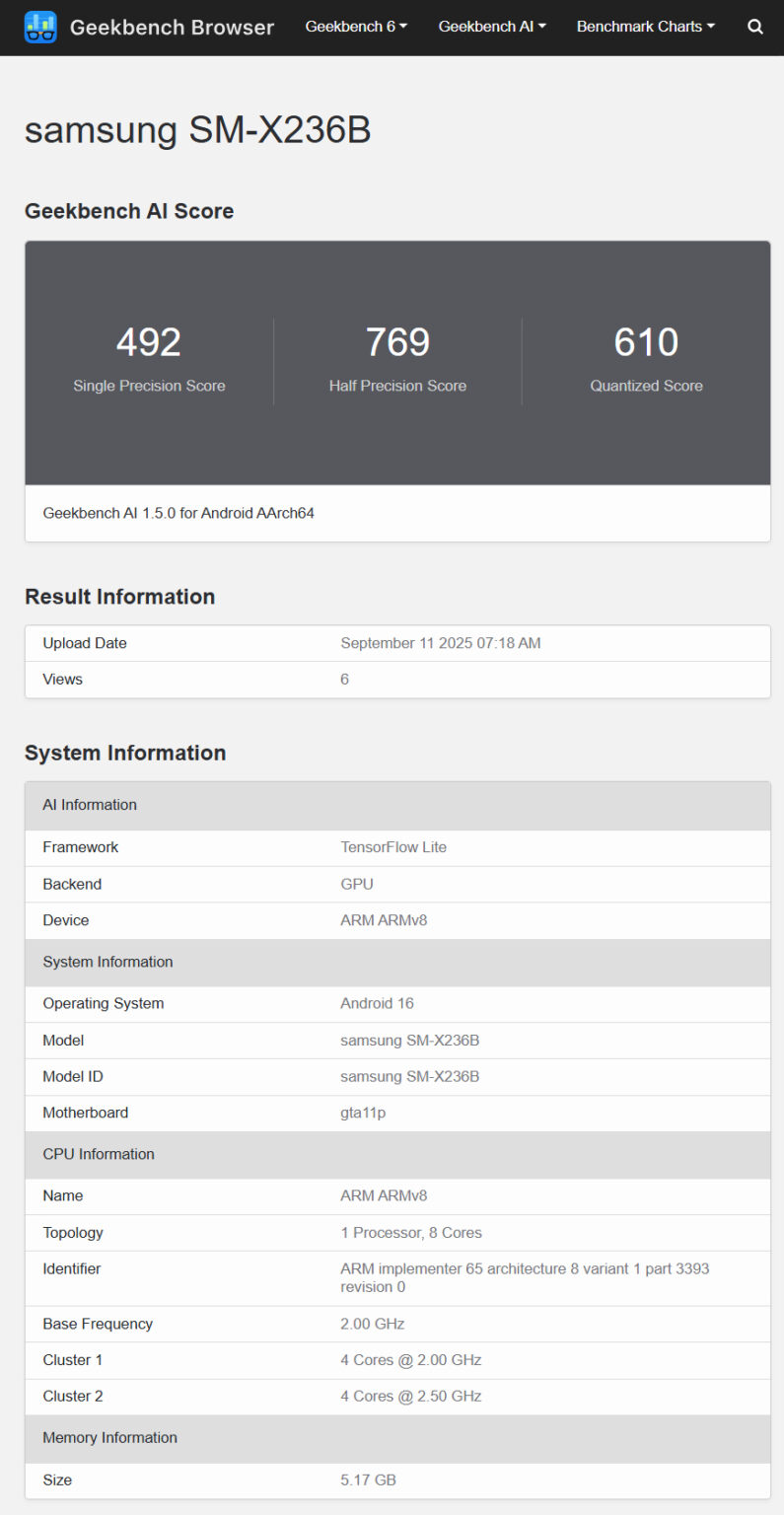 Geekbench listing reveals Galaxy Tab A11 Plus, photo leak shows base ...