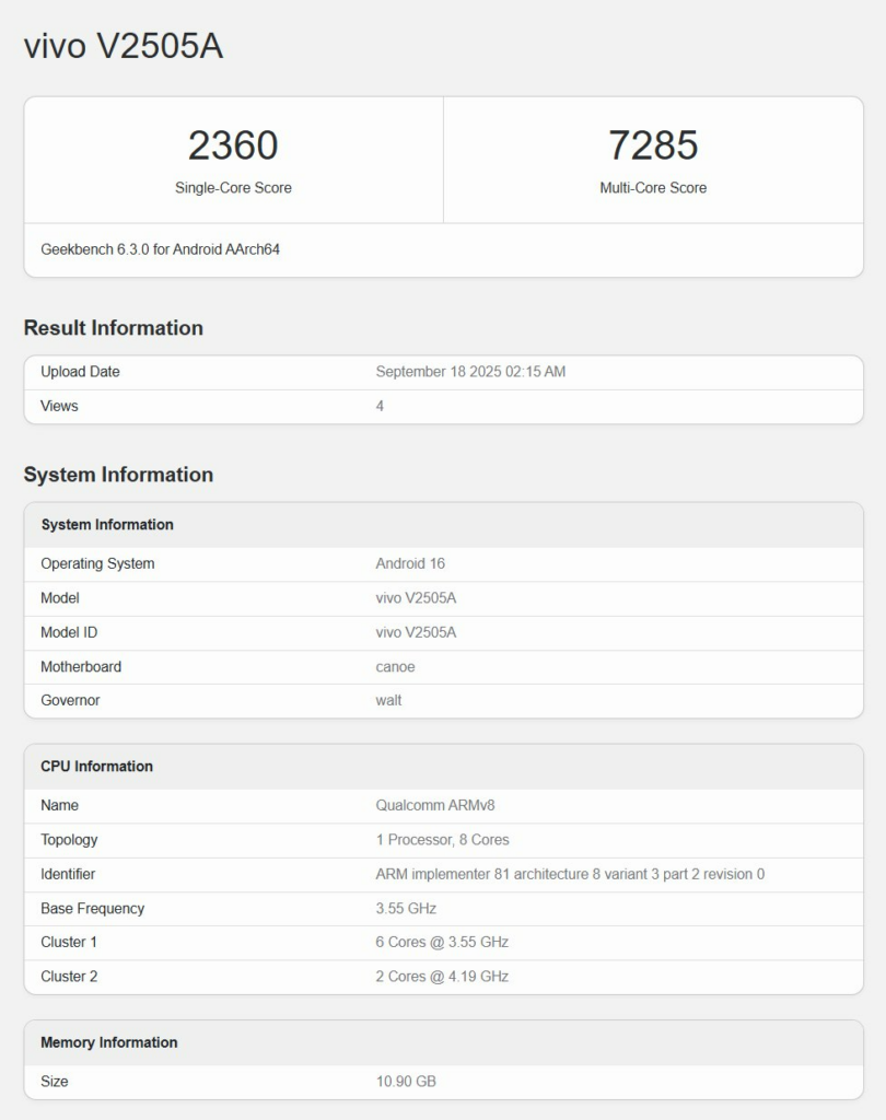 iQOO 15 Geekbench listing reveals underclocked Snapdragon 8 Elite Gen 5 ...