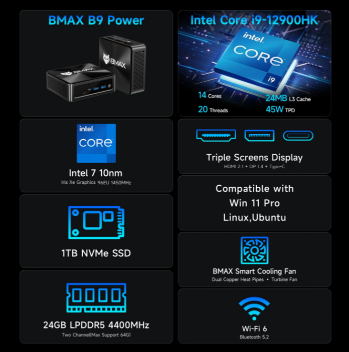 BMAX B9 Power Mini PC Drops to $499.99: Core i9 Performance at 50% Off ...