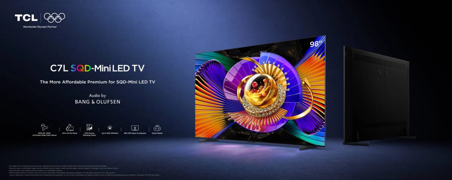 TCL C7L TV announced with SQD Mini LED, Dolby Vision, and 288Hz VRR ...