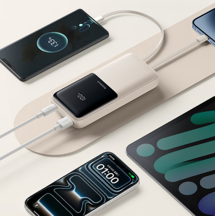 Baseus launches 20,000mAh 30W power bank with two built-in cables & LED ...