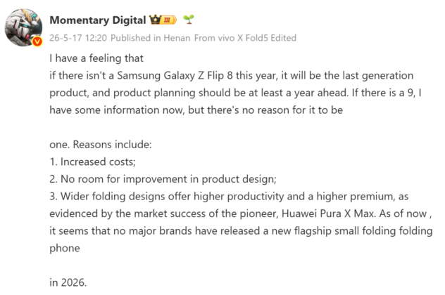 Galaxy Z Flip 9 reportedly cancelled, Flip 8 could be Samsung’s last ...