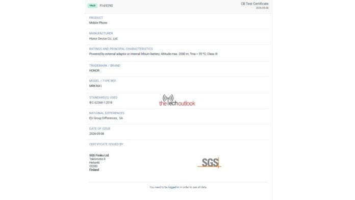 Honor X7e Plus bags TDRA, SGS certifications; supports 5G - Gizmochina